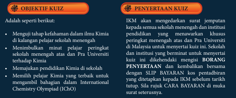 Kuiz Kimia Kebangsaan Malaysia (K3M) 2023