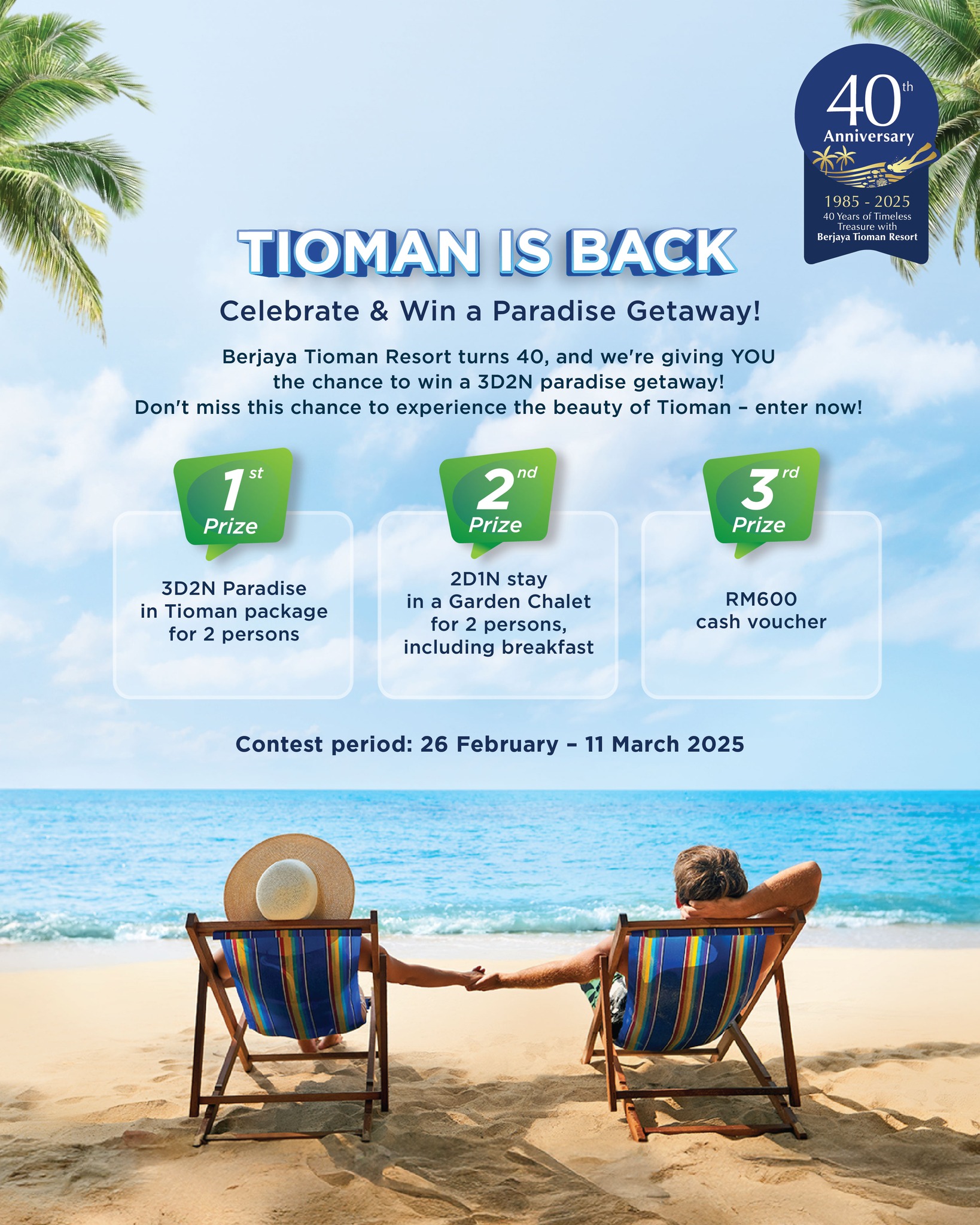 Win a 3 days 2 nights paradise getaway!